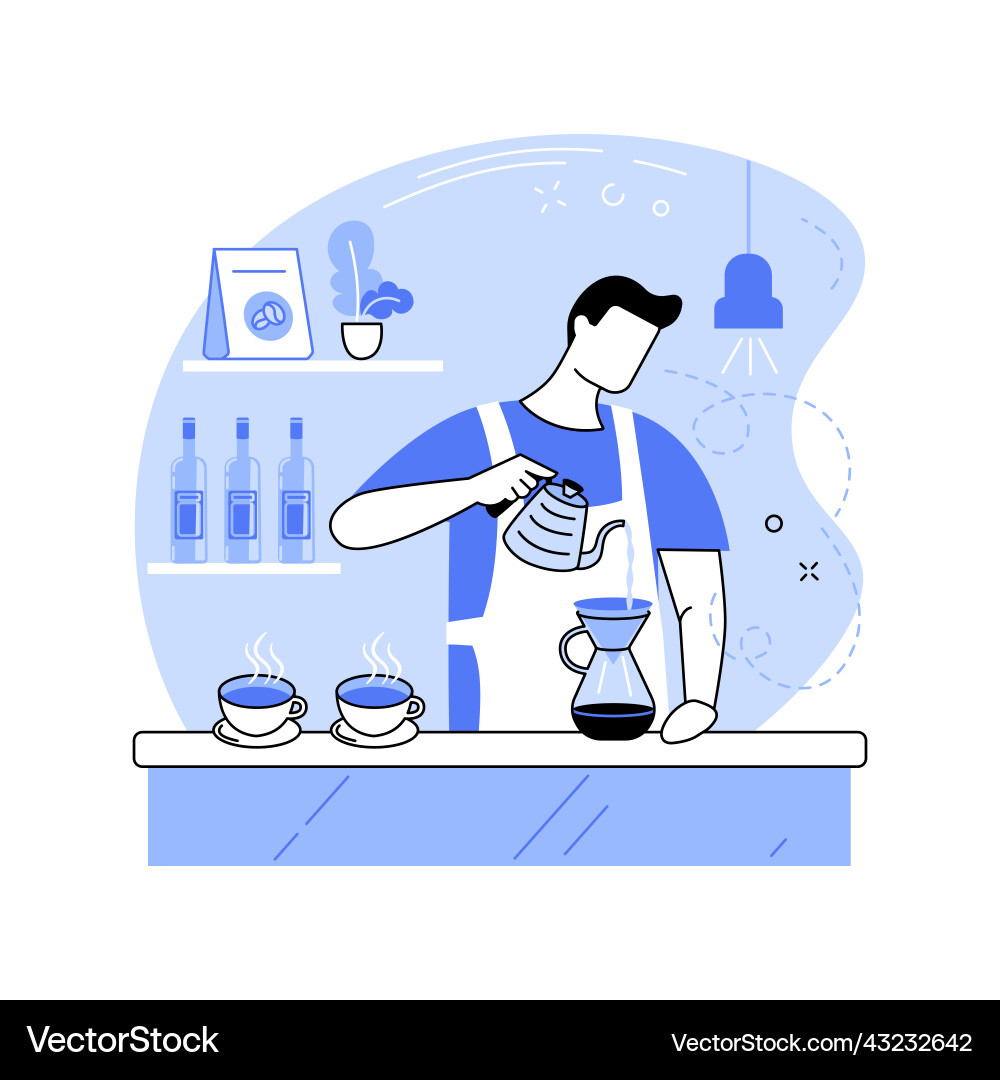 Pour-over coffee isolated cartoon Royalty Free Vector Image