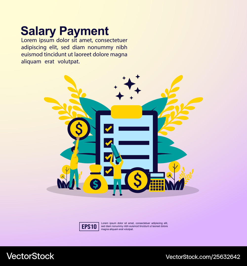 Salary payment concept with people character Vector Image