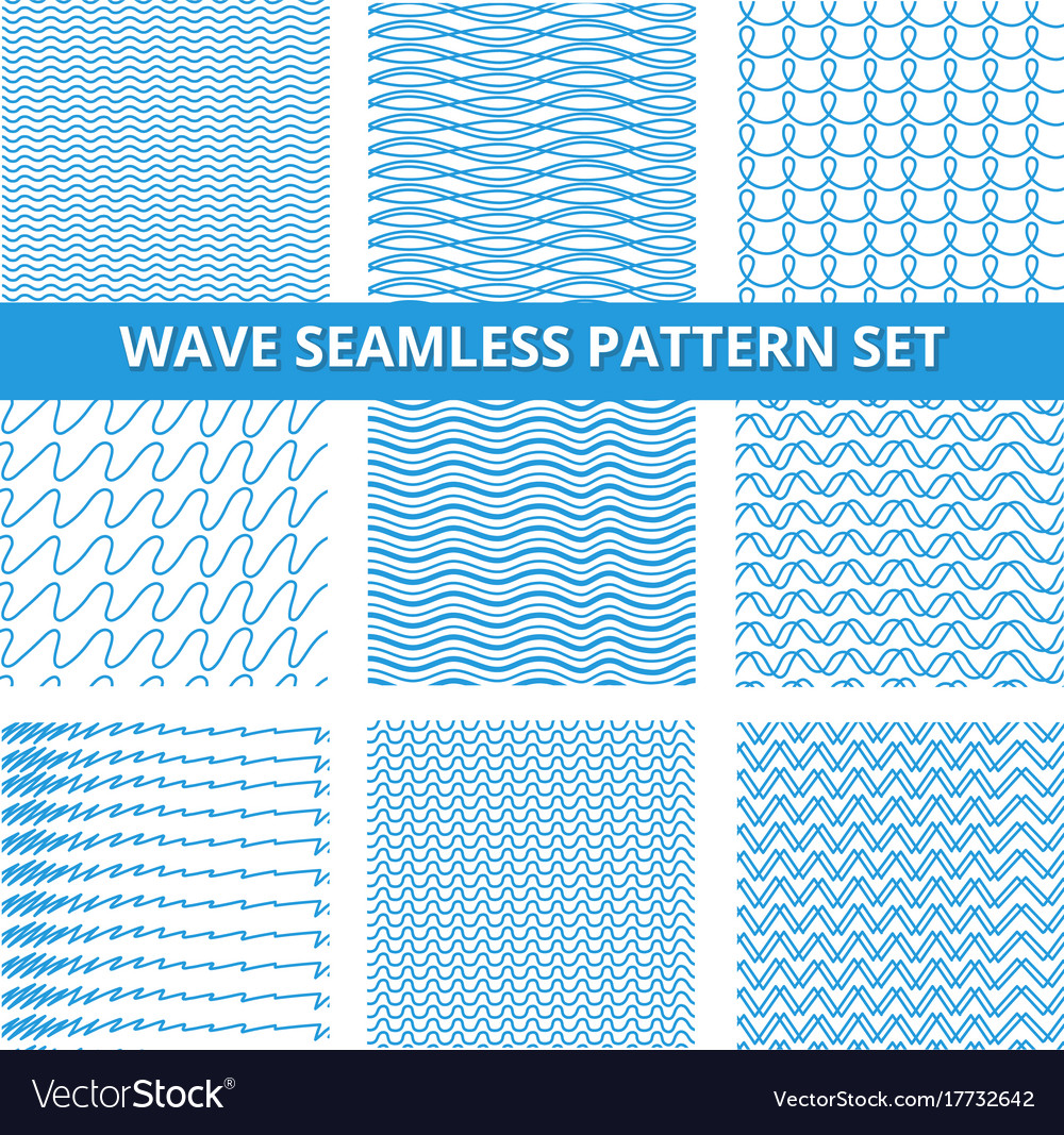 Seamless patterns set with scribbles lines and Vector Image