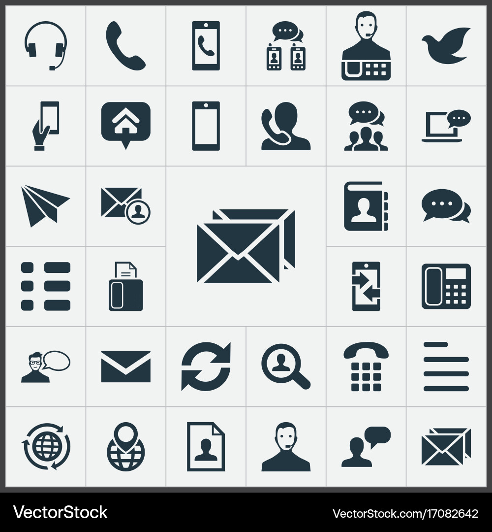 Set of simple connect icons Royalty Free Vector Image