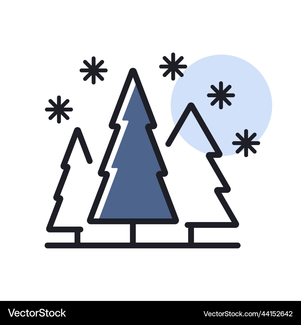 Snow forest isolated icon winter sign Royalty Free Vector