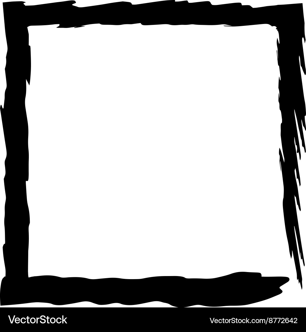 Square frame brush grunge paint watercolour Vector Image