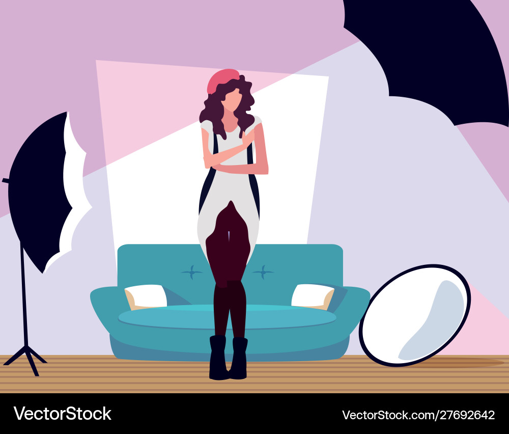 Supermodel avatar woman in studio design Vector Image
