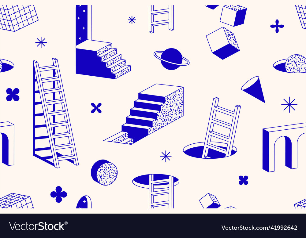 Surreal geometric shapes abstract elements Vector Image Surreal geometric shapes abstract elements Vector Image