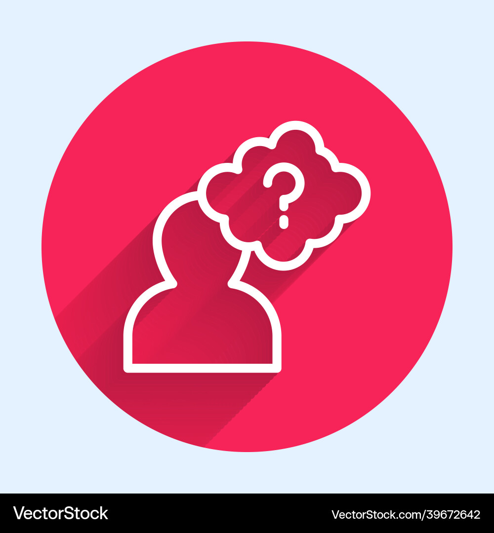 White line human head with question mark icon Vector Image