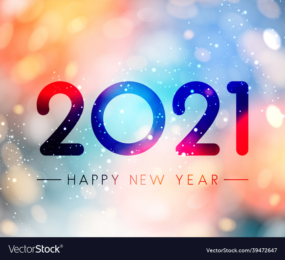 2021 happy new year sign on misted glass Vector Image