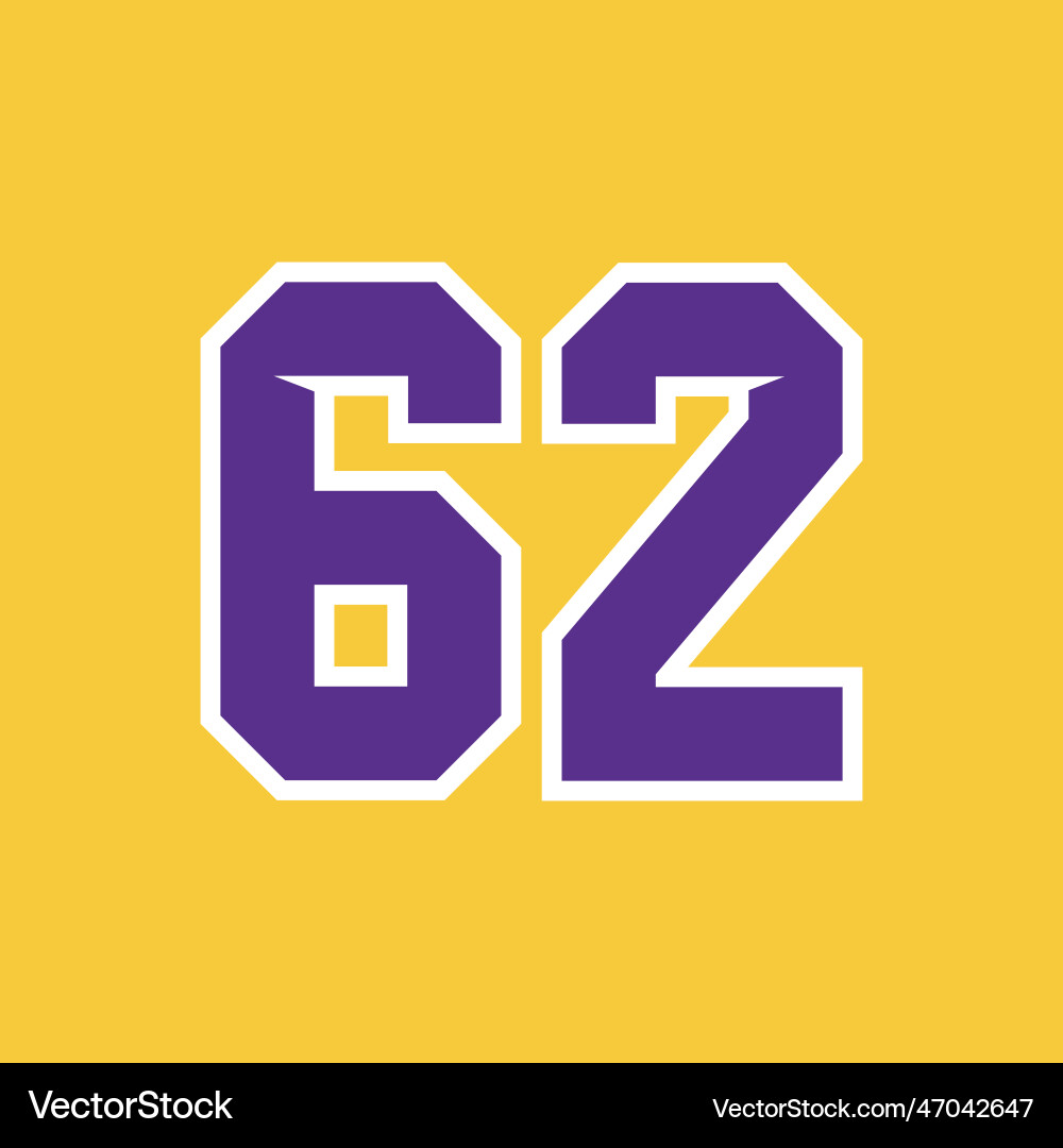 Basketball sport number template 62 Royalty Free Vector