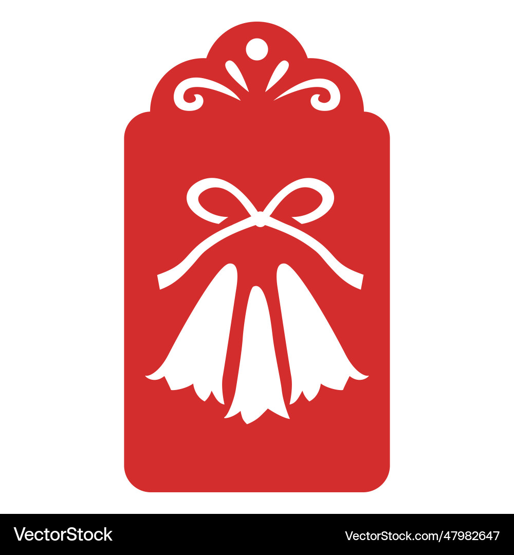 Christmas bells papercut tag Royalty Free Vector Image