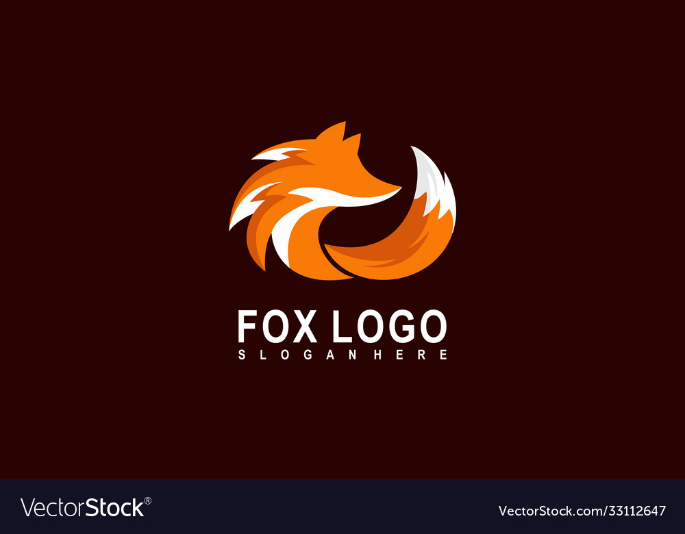 Color fox logo design awesome inspiration Vector Image