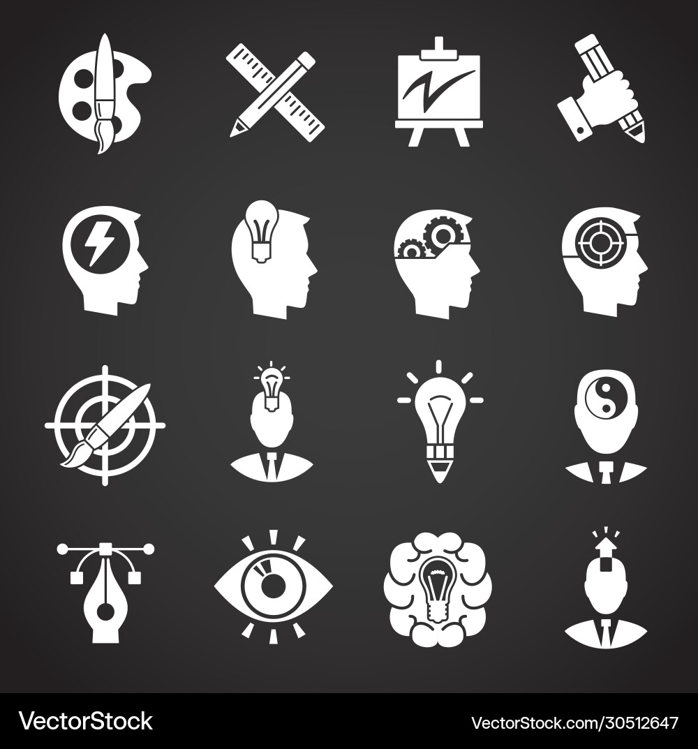 Creativity and inspiration related icons set Vector Image
