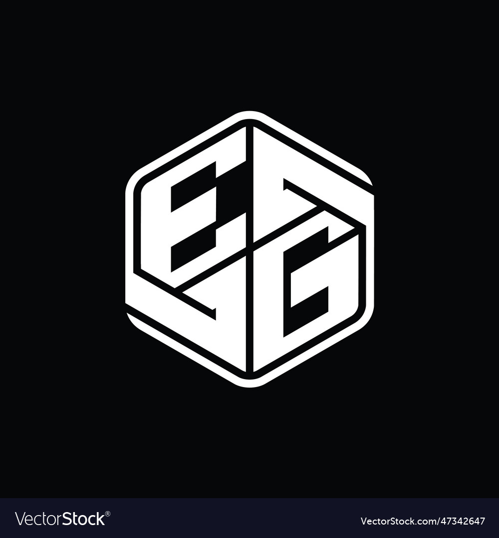 Eg logo monogram hexagon shape with ornament Vector Image Eg logo monogram hexagon shape with ornament Vector Image