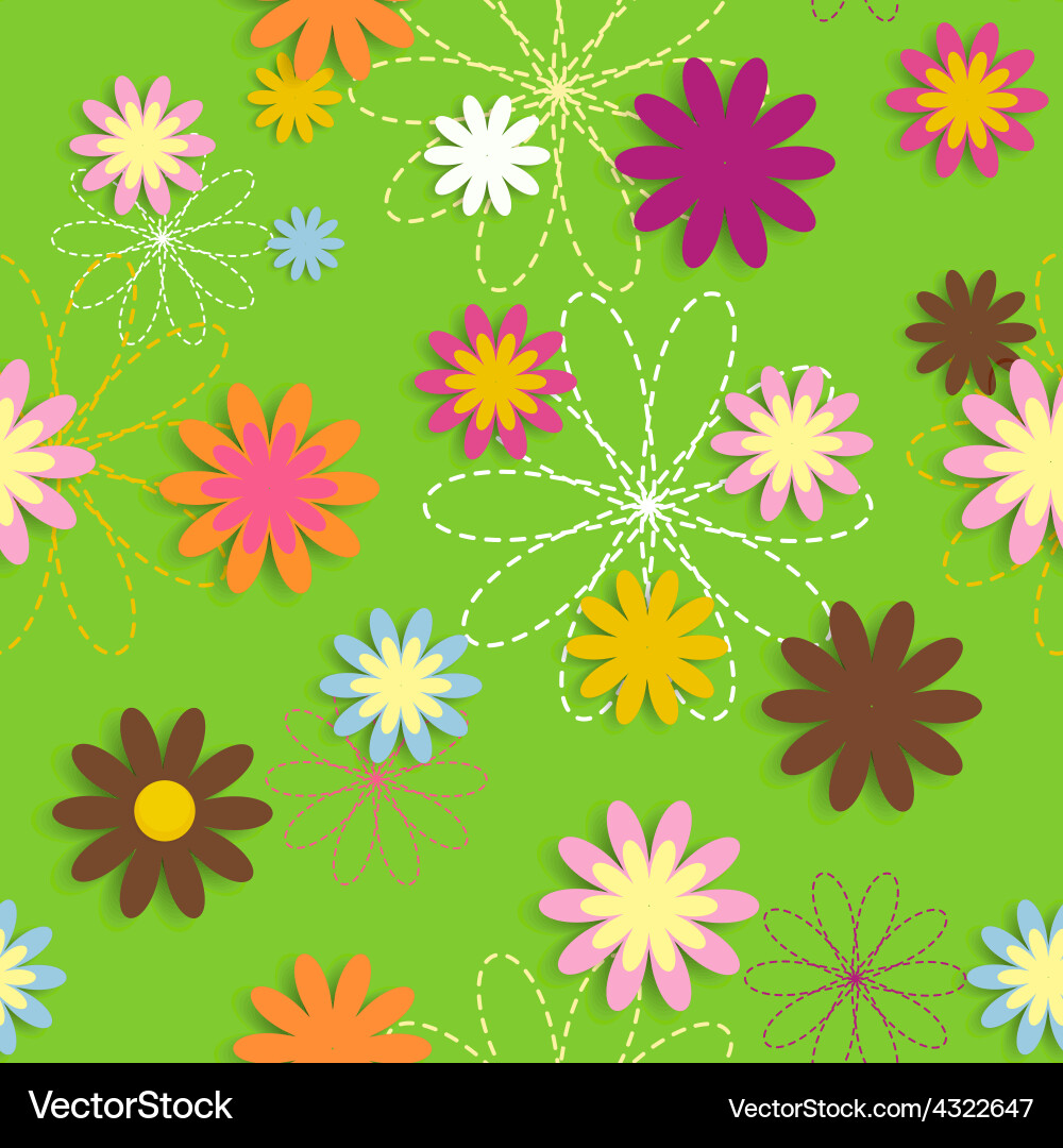 Flora flower seamless pattern design Royalty Free Vector
