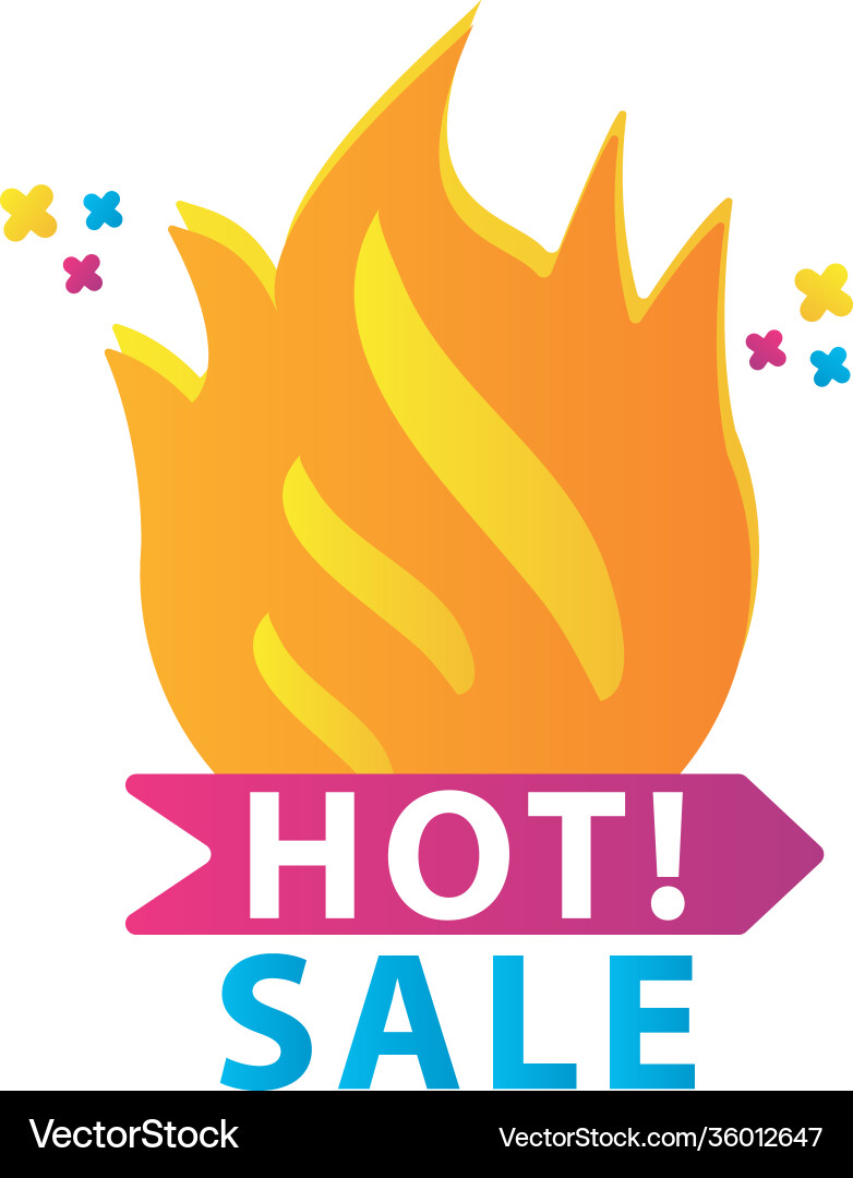 Hot sale countdown lettering with fire flame Vector Image