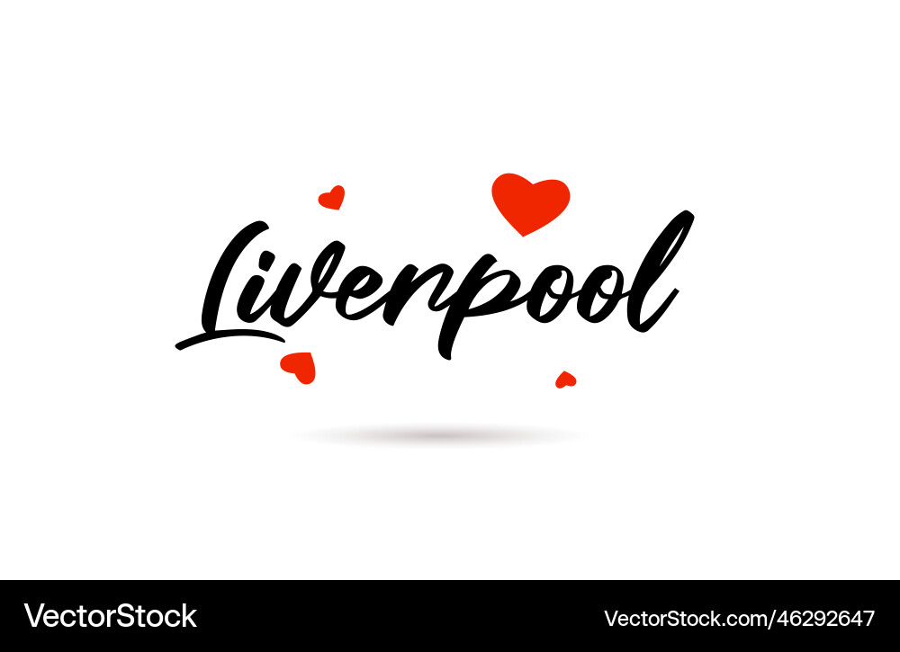 Liverpool handwritten city typography text Vector Image