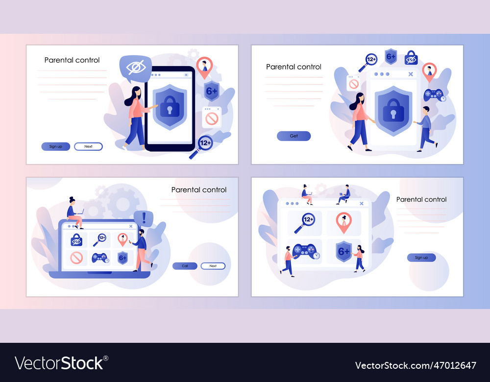 Parental control software access restrict Vector Image Parental control software access restrict Vector Image