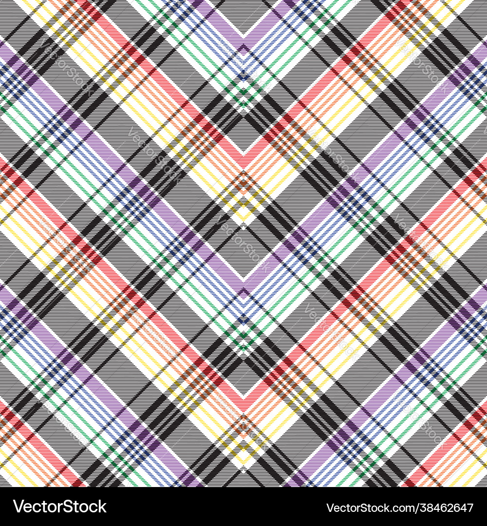 Rainbow chevron plaid tartan textured seamless Vector Image