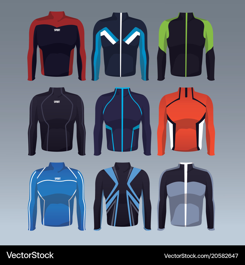 Set of sport jackets Royalty Free Vector Image