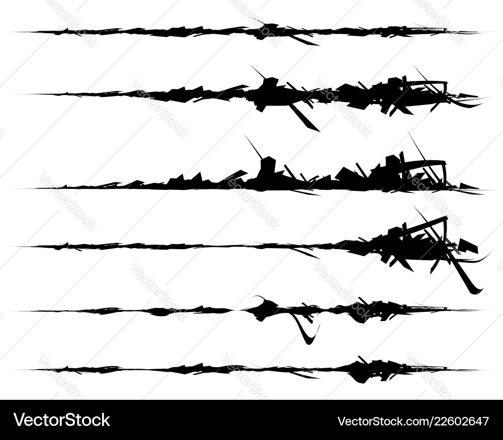 Set of textured rough and grungy elements Vector Image