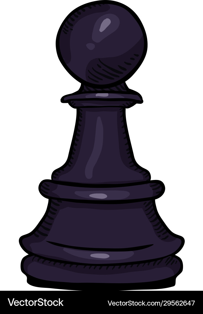 Single cartoon - black pawn chess figure Vector Image