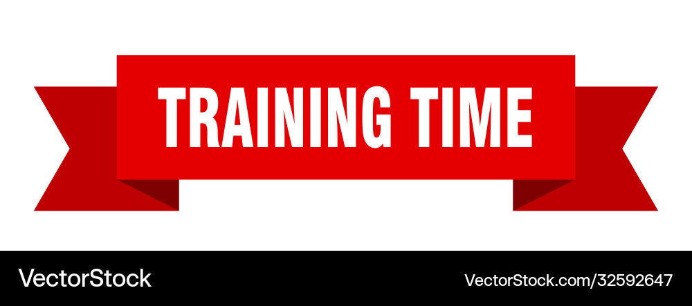 Training time ribbon paper band Royalty Free Vector Image