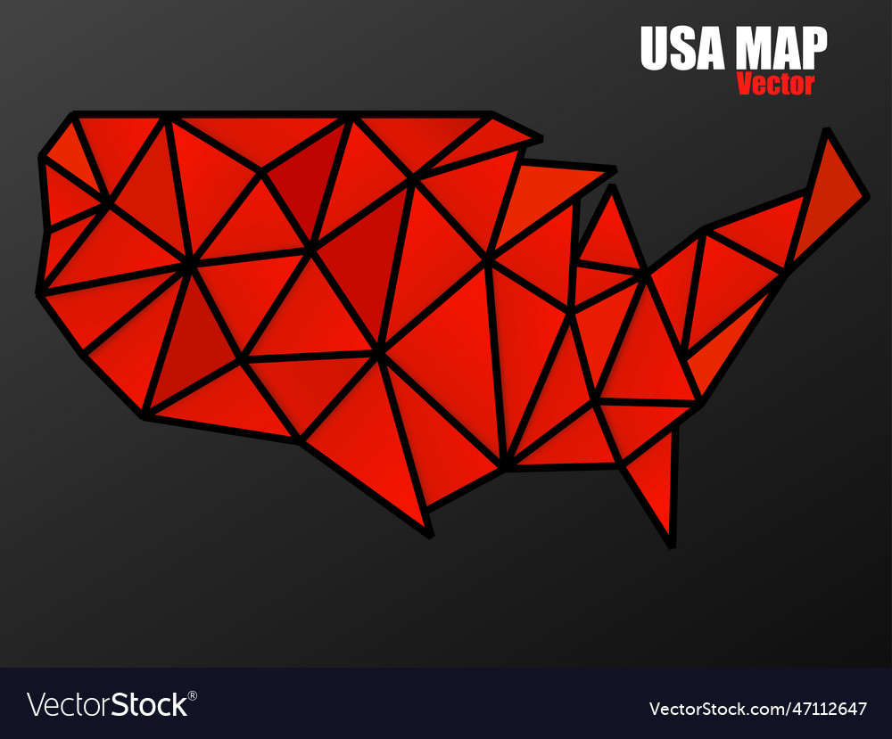 Usa map in geometric polygonal style Royalty Free Vector
