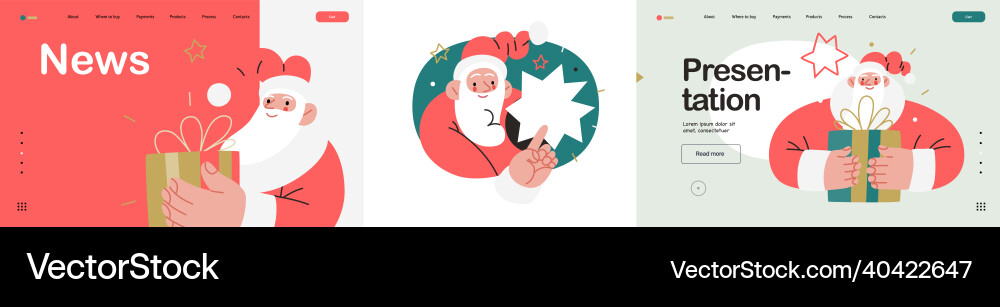 Web santa - a corporative website page templates Vector Image