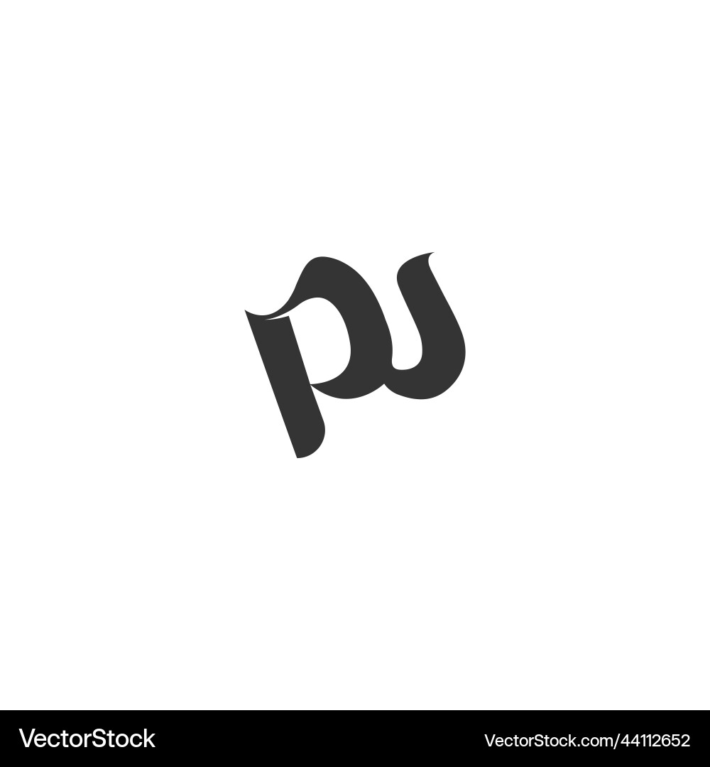 Alphabet letters initials logo pu up p and u Vector Image