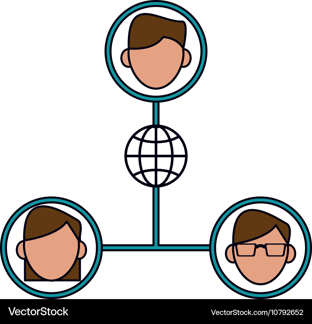 Avatar people and global sphere design Royalty Free Vector