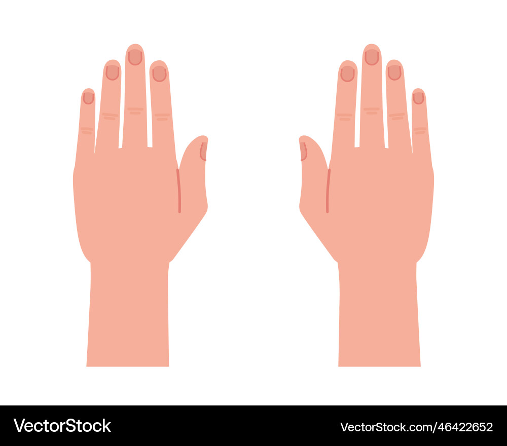 Beautiful soft hands with healthy nails semi flat Vector Image