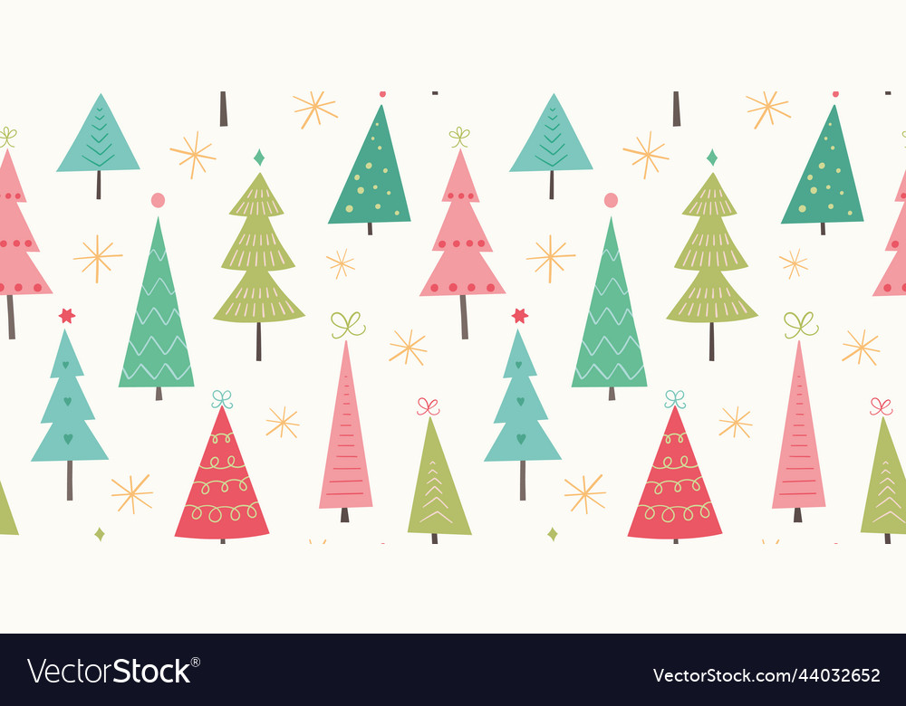 Christmas tree pattern background seasonal Vector Image