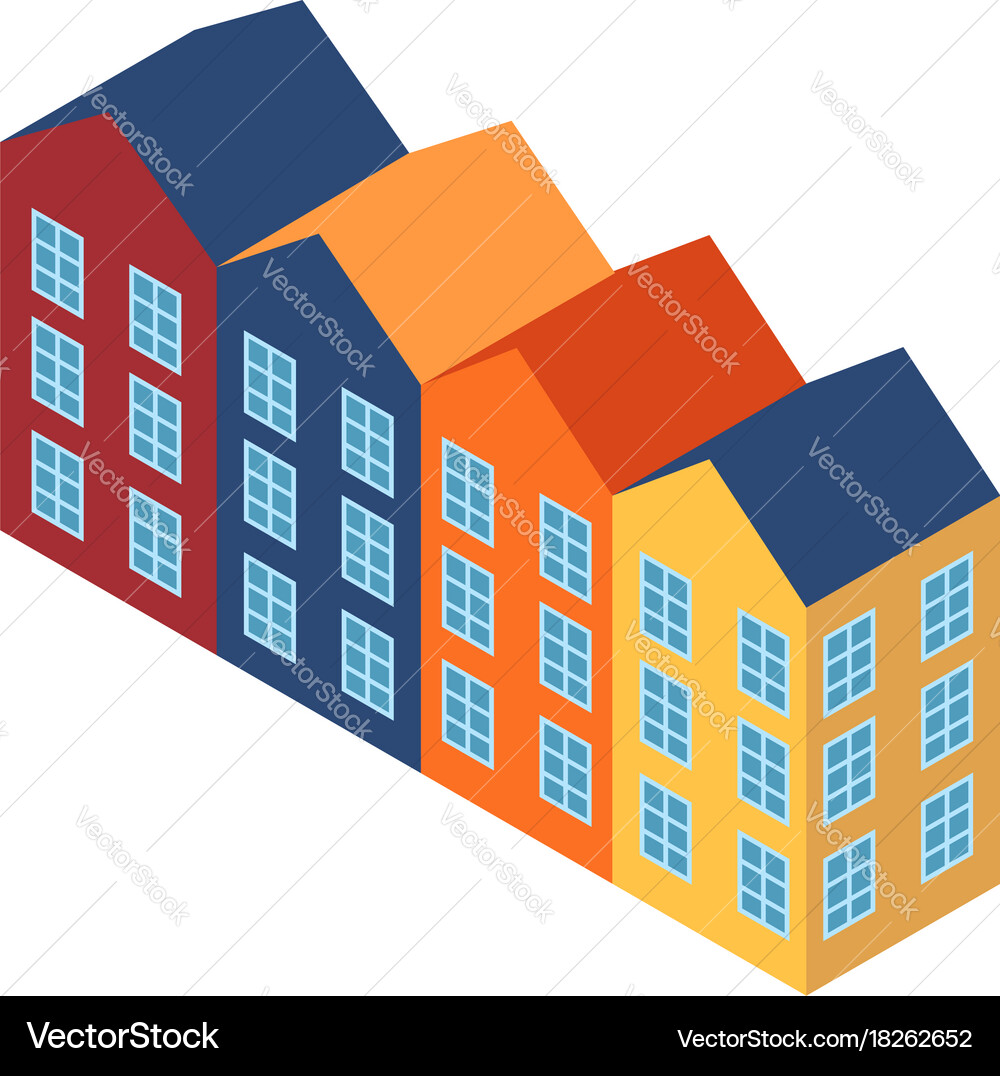 Colorful house icon isometric style Royalty Free Vector