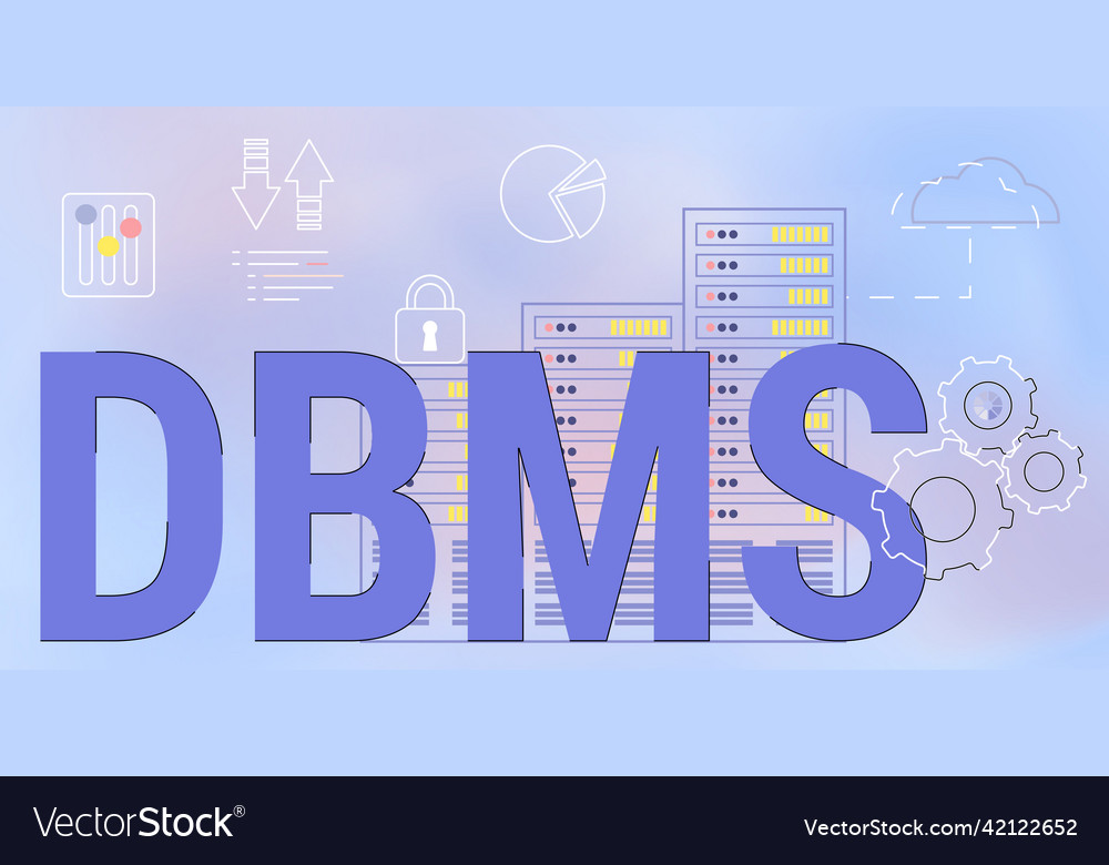 Database administrator dbms software data center Vector Image Database administrator dbms software data center Vector Image