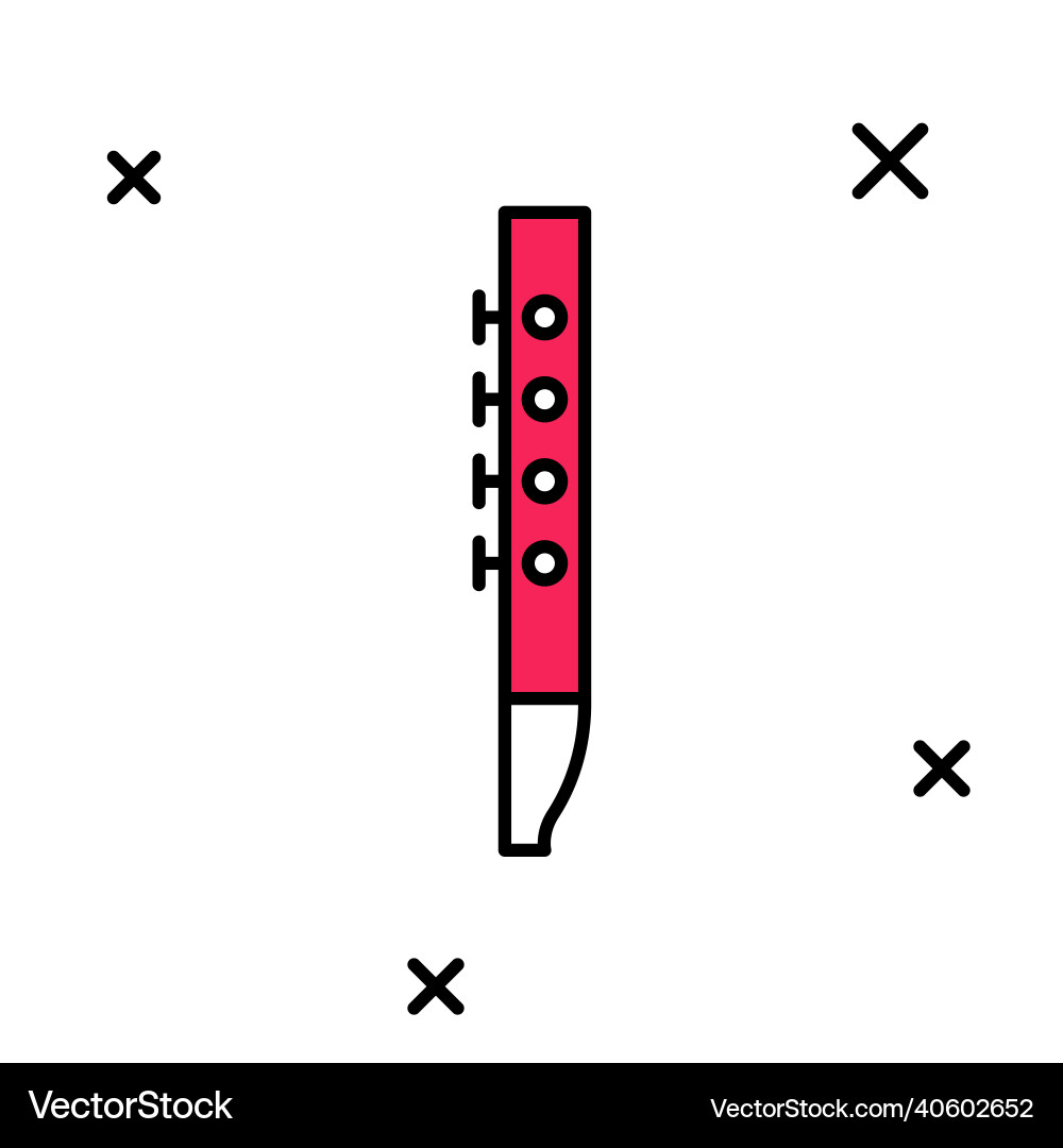 Filled outline flute icon isolated on white Vector Image
