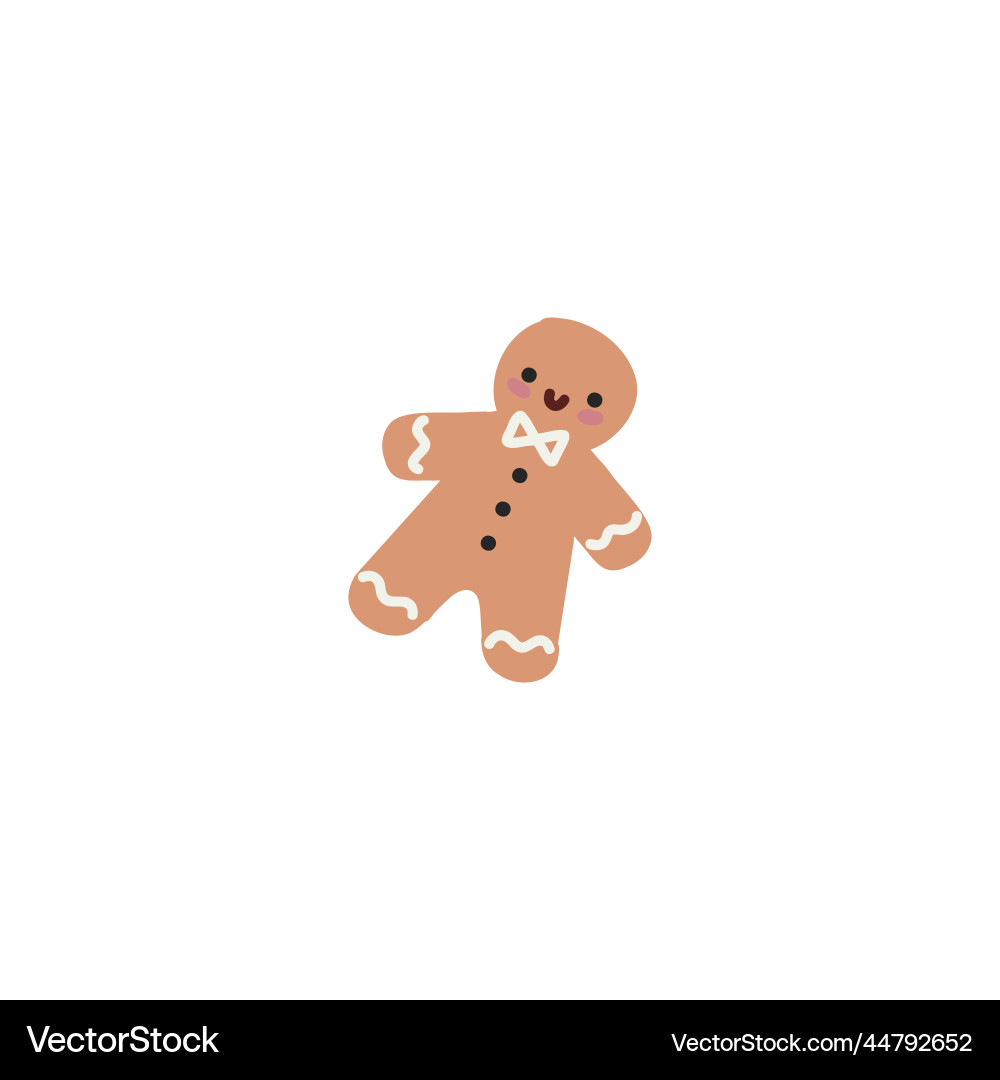 Funny ginger man cartoon sticker gingerbread Vector Image