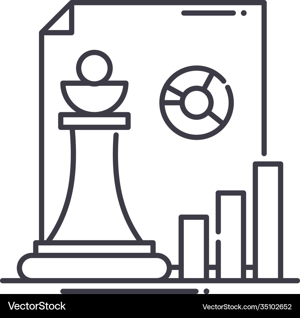 Growth strategies icon linear isolated Royalty Free Vector