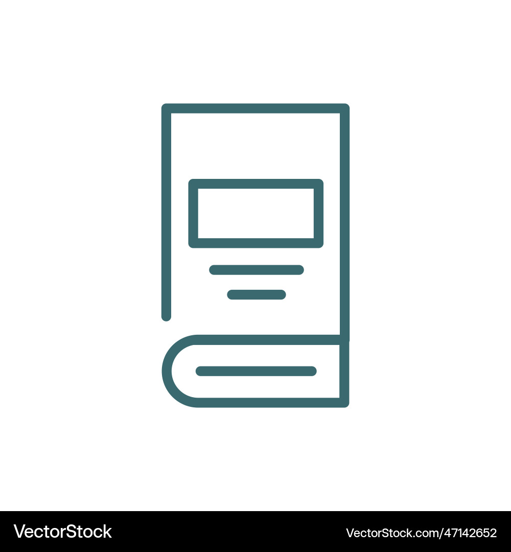 Hard cover book icon thin line cover book Vector Image