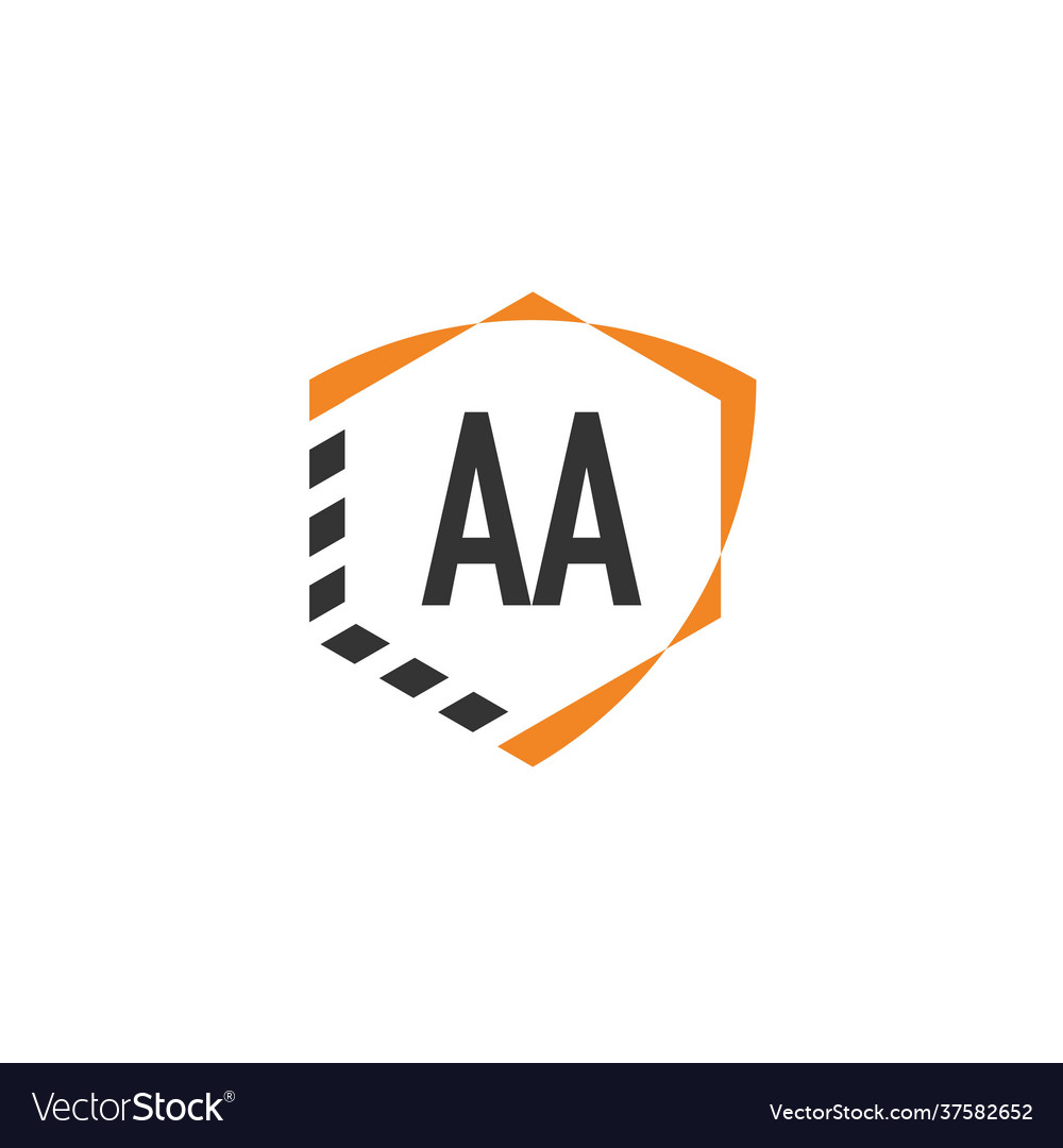Initial letter aa shield hexagonal logo template Vector Image