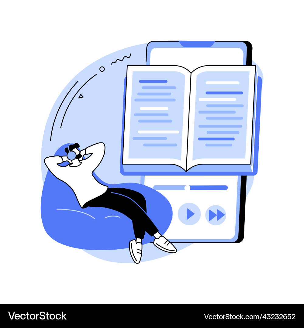 Listen to audiobooks abstract concept Royalty Free Vector