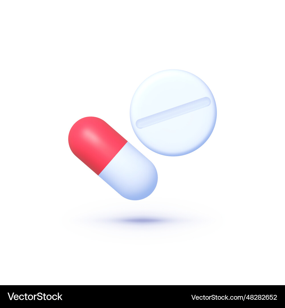 Pill 3d great design for any purposes pharmacy Vector Image