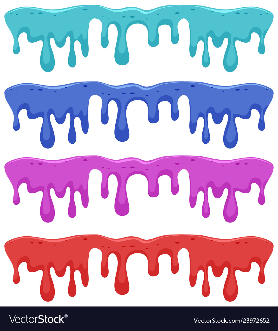 Set of different coloured paint drips Royalty Free Vector Set of different coloured paint drips Royalty Free Vector