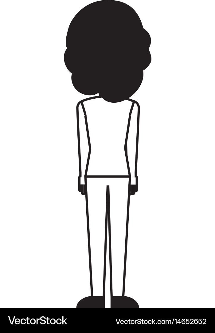 Young back woman avatar character Royalty Free Vector Image