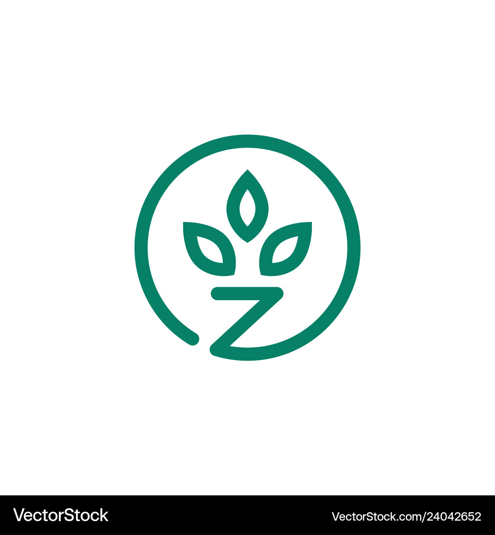 Z letter leaf logo icon download Royalty Free Vector Image