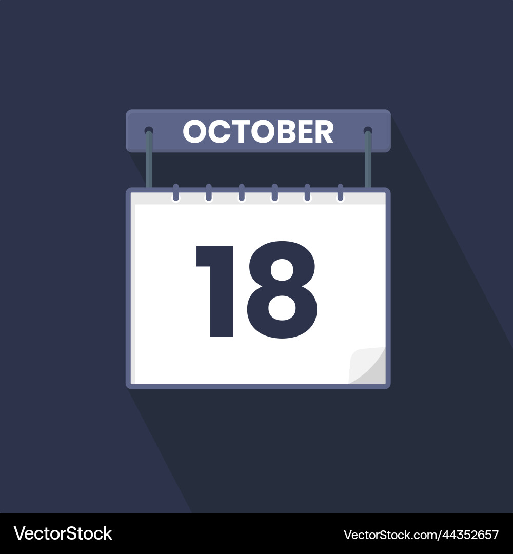 18th october calendar icon october calendar Vector Image
