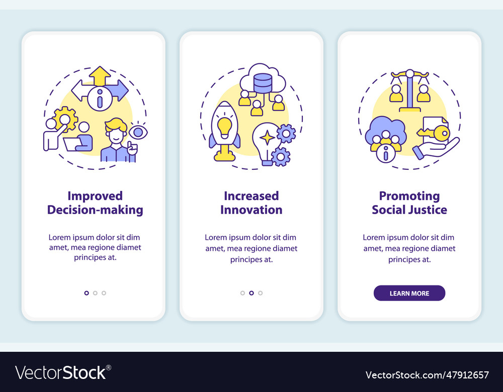 2d Data Democratization Concept With Line Icons Vector Image