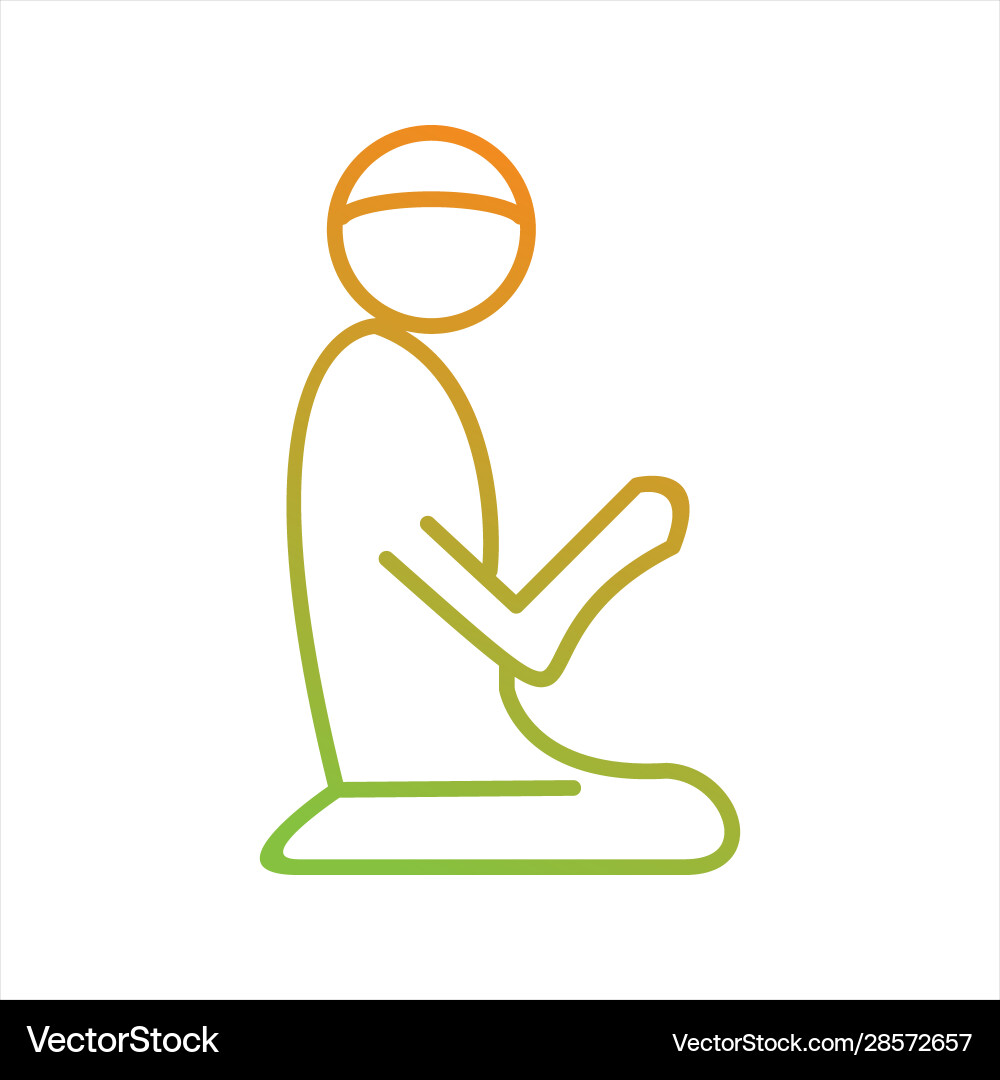 Beautiful offering prayer line icon Royalty Free Vector