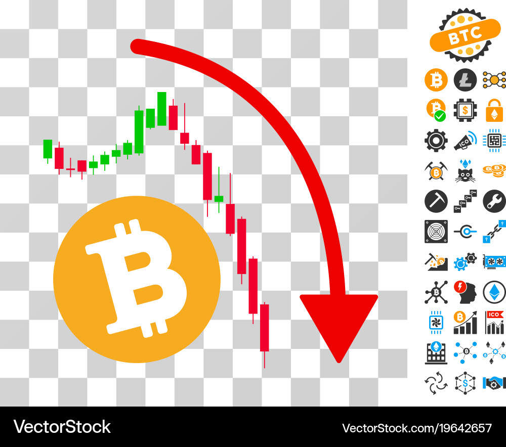 Bitcoin epic fail trend icon with bonus Royalty Free Vector