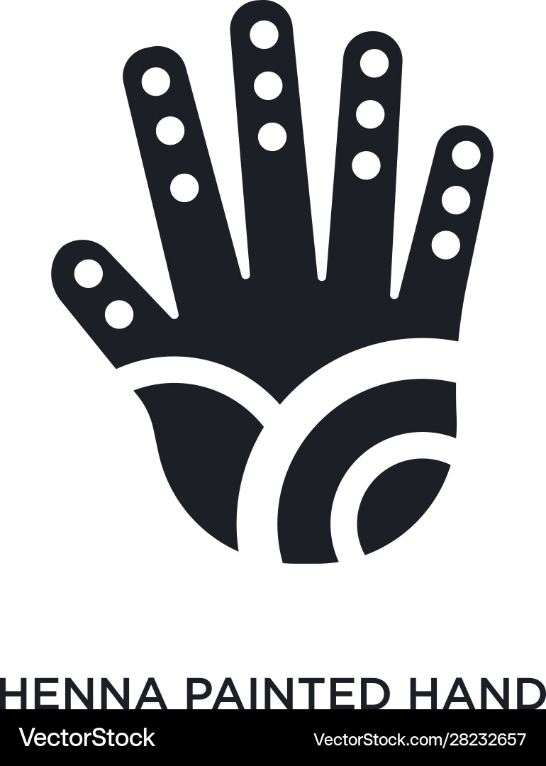 Black henna painted hand isolated icon simple Vector Image