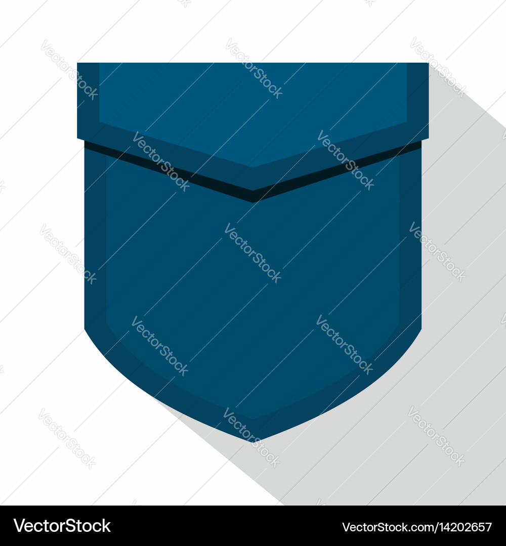 Blue pocket with valve icon flat style Royalty Free Vector