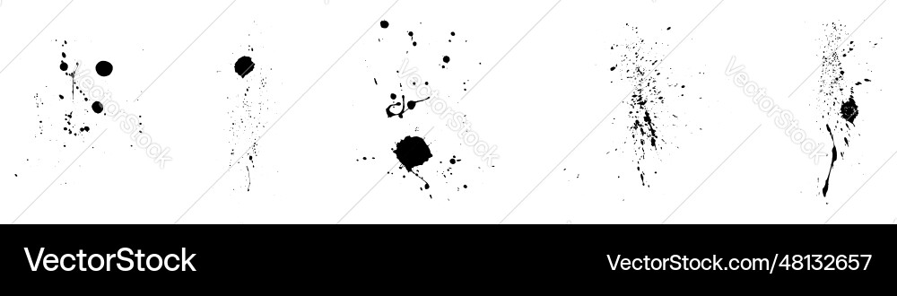 Dirty splatter set paintbrush rough splotch Vector Image