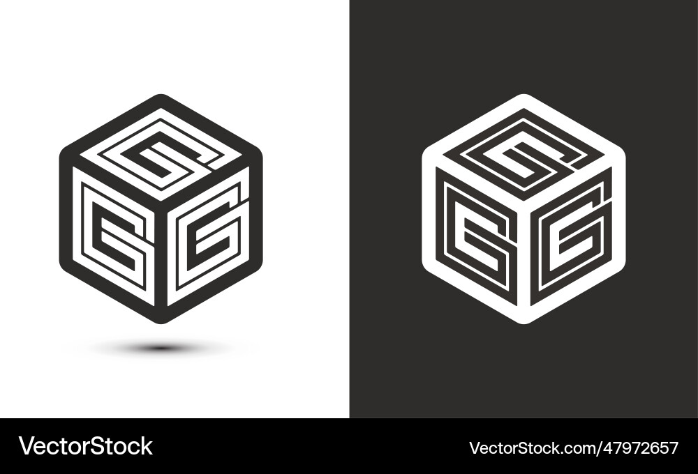G letter logo design with cube logo logo modern Vector Image